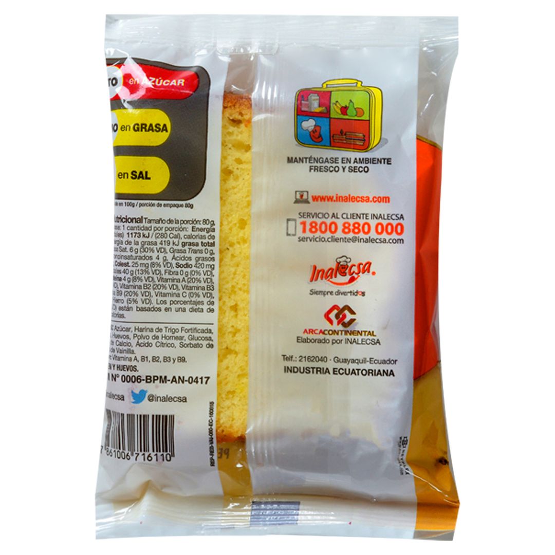 Cake Inacake en Rebanadas 80g -Varios Sabores - 1062337