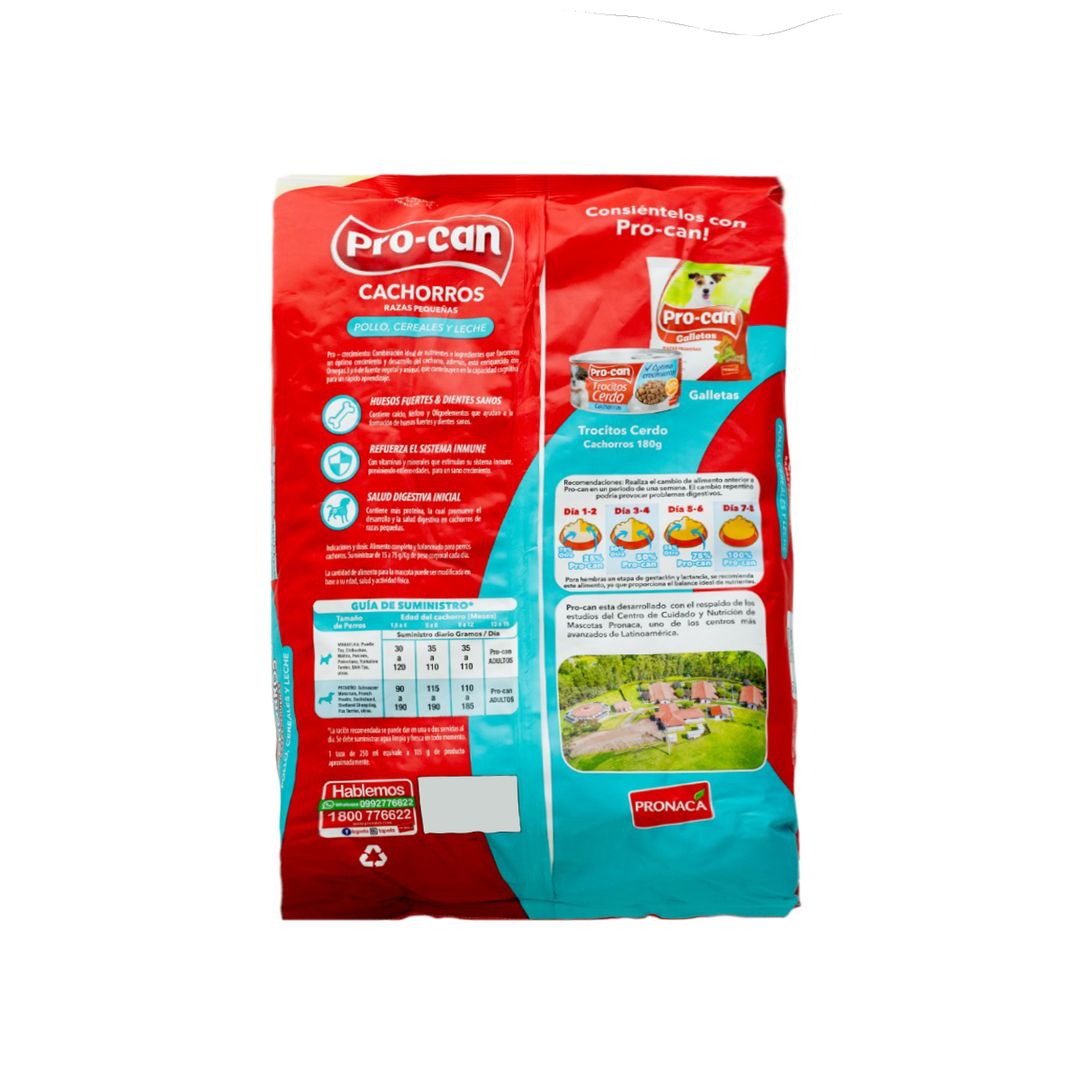 Alimento para Perro Pro-can Cachorro Razas Pequeñas Pollo Cereales y ...