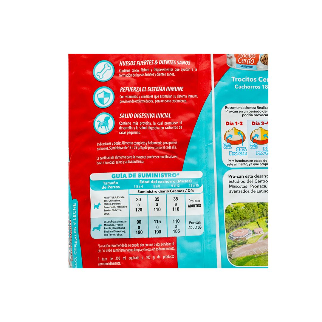 Alimento para Perro Pro-can Cachorro Razas Pequeñas Pollo Cereales y ...