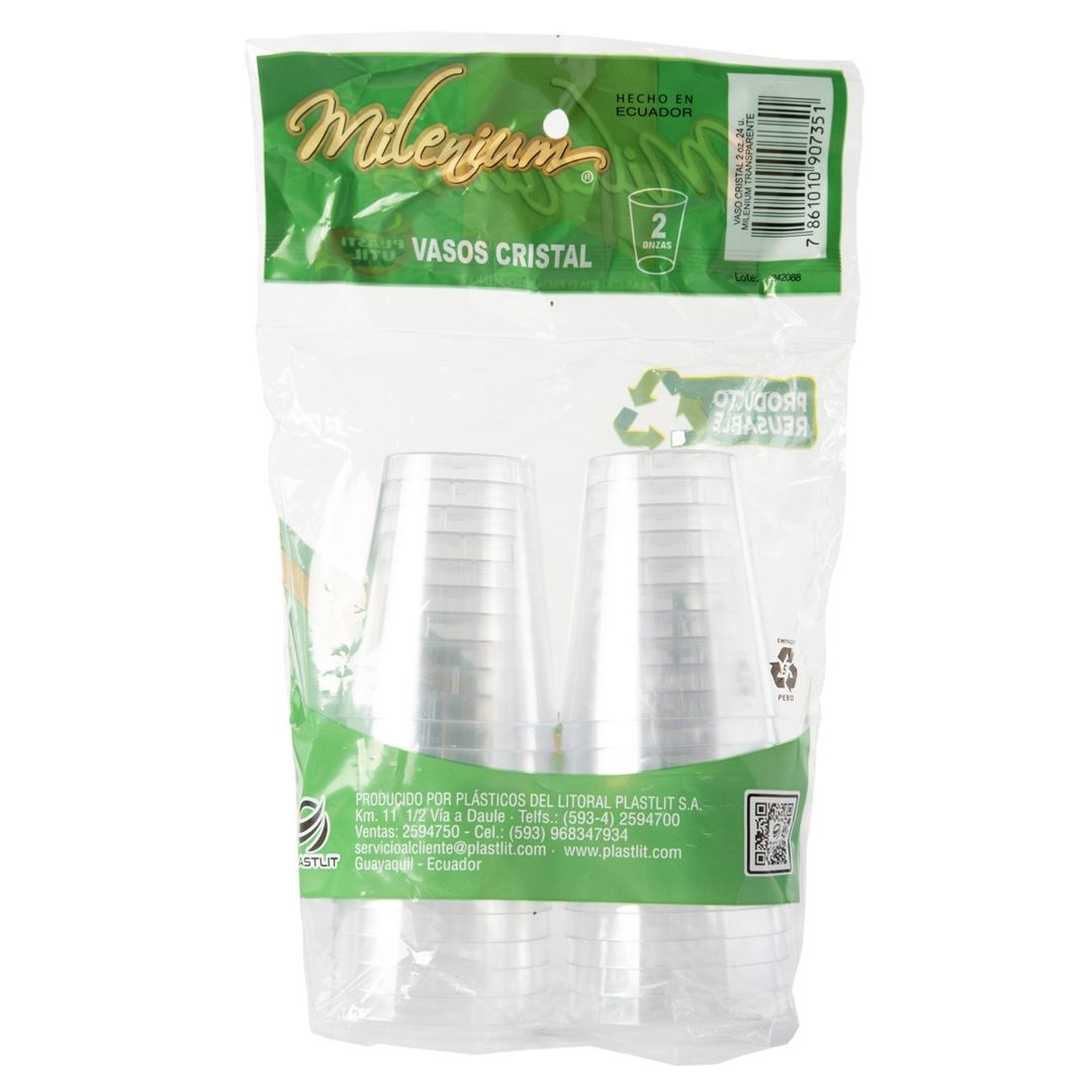 Pack 24 Uds Vasos Desechables Milenium 2 oz - 909655