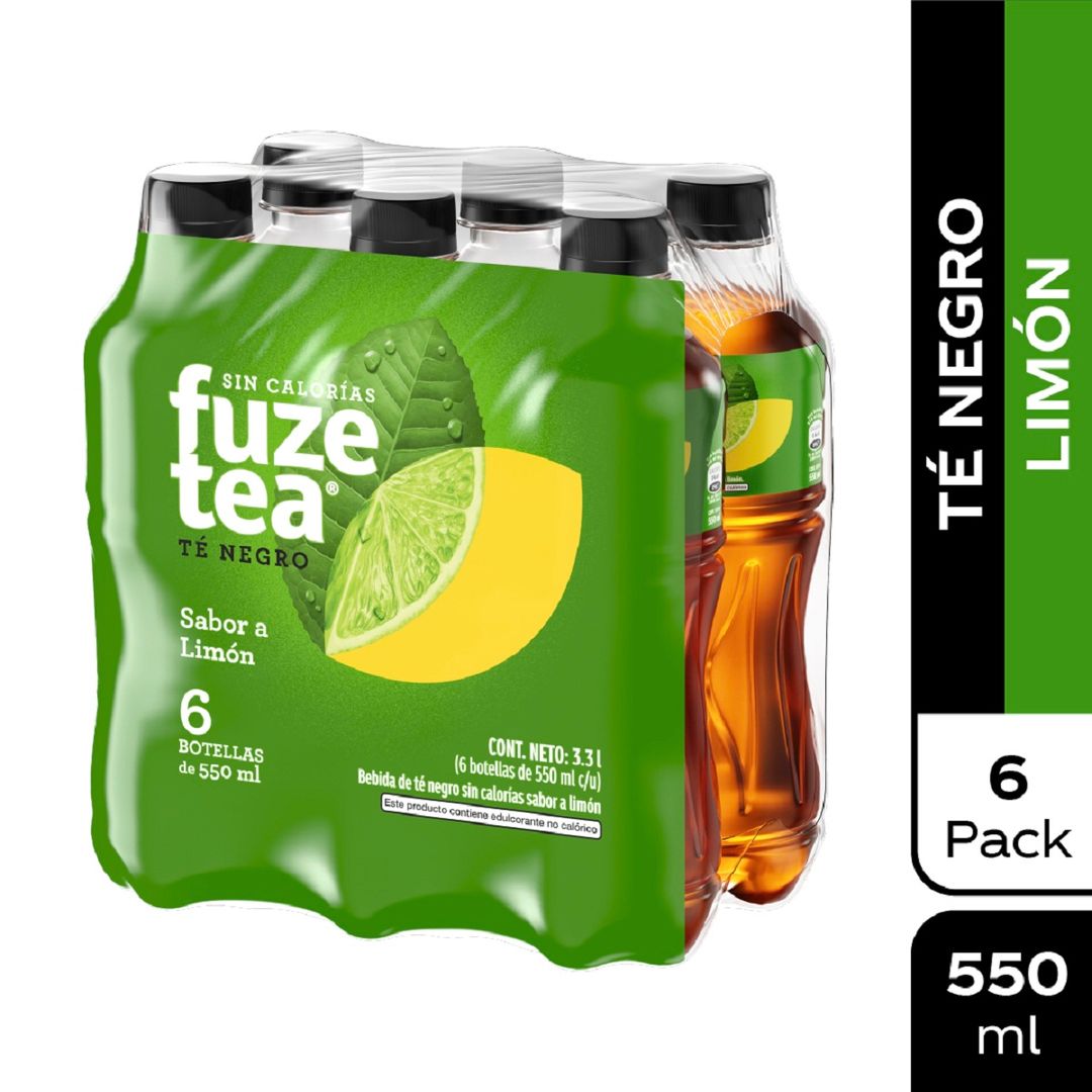 Pack 6 Uds Té Negro Fuze Tea Limón 550ml - 920531