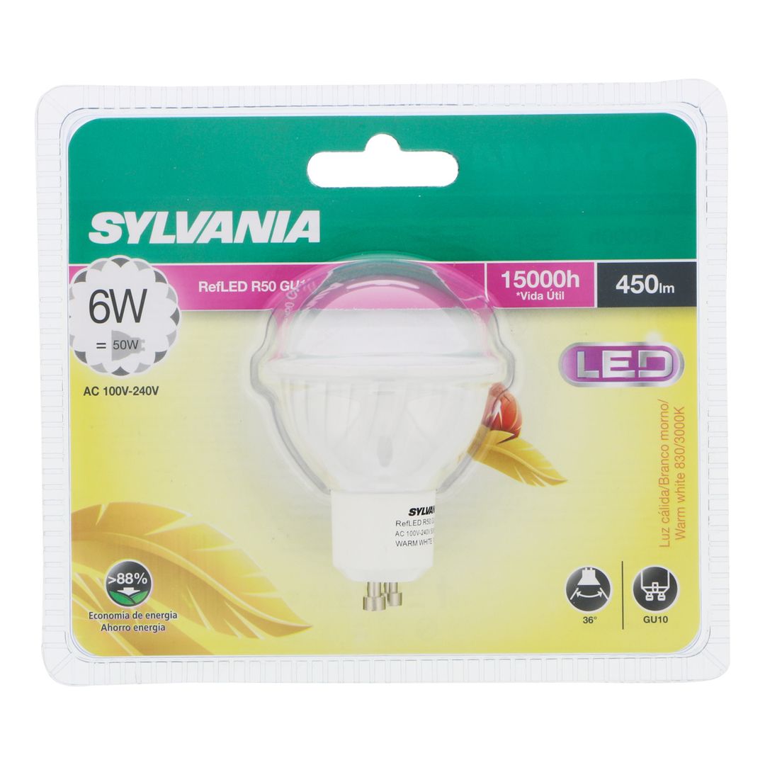 Foco Led Dicroico Sylvania 6W GU10 Luz Cálida - 893961