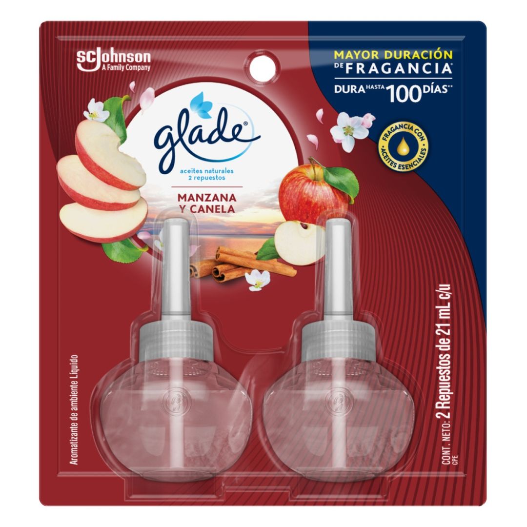 Pack 2 Uds Repuesto para Aromatizante Eléctrico Glade Manzana y Canela 21ml - 896421