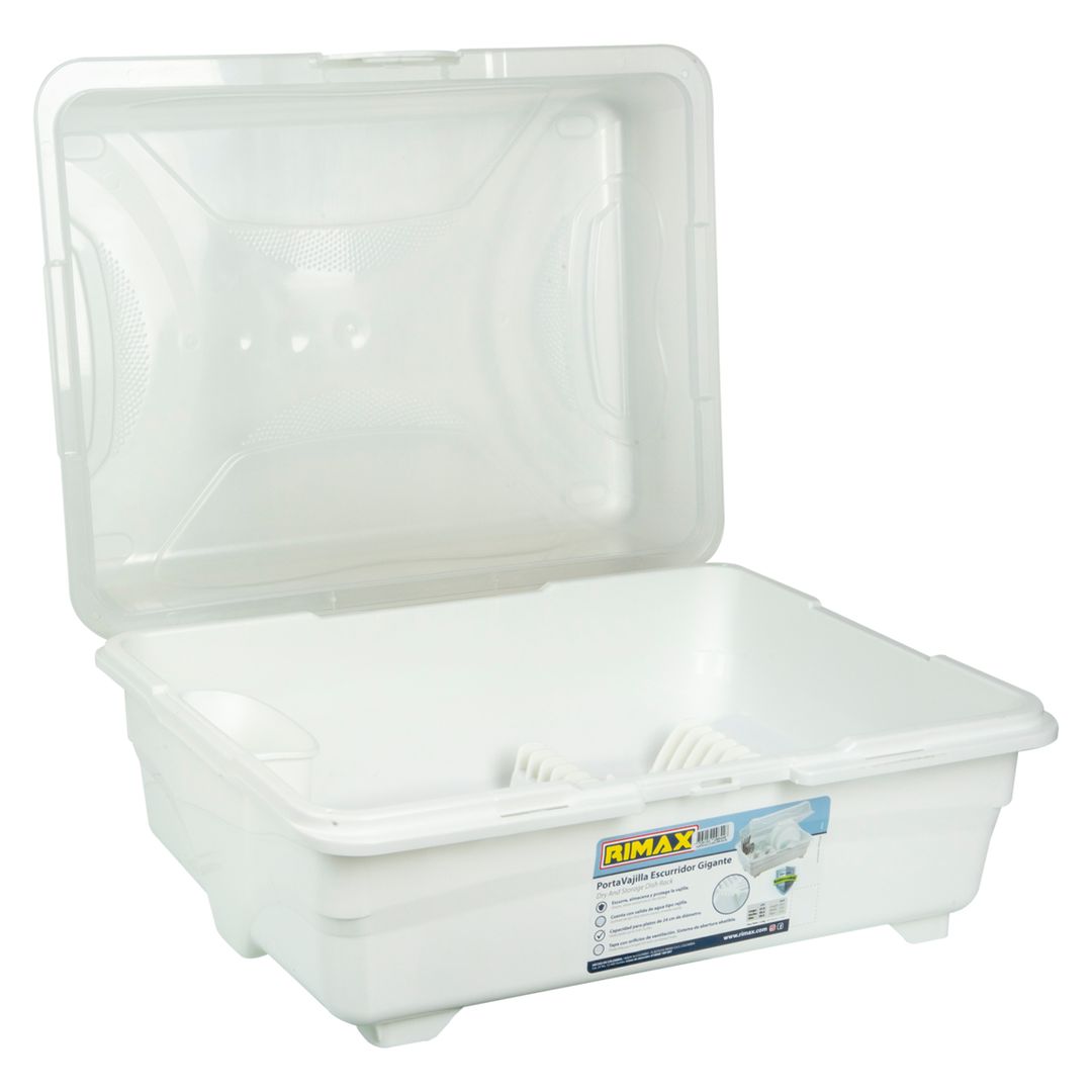 Escurridor para Platos Rimax Blanco con Tapa; - 942027