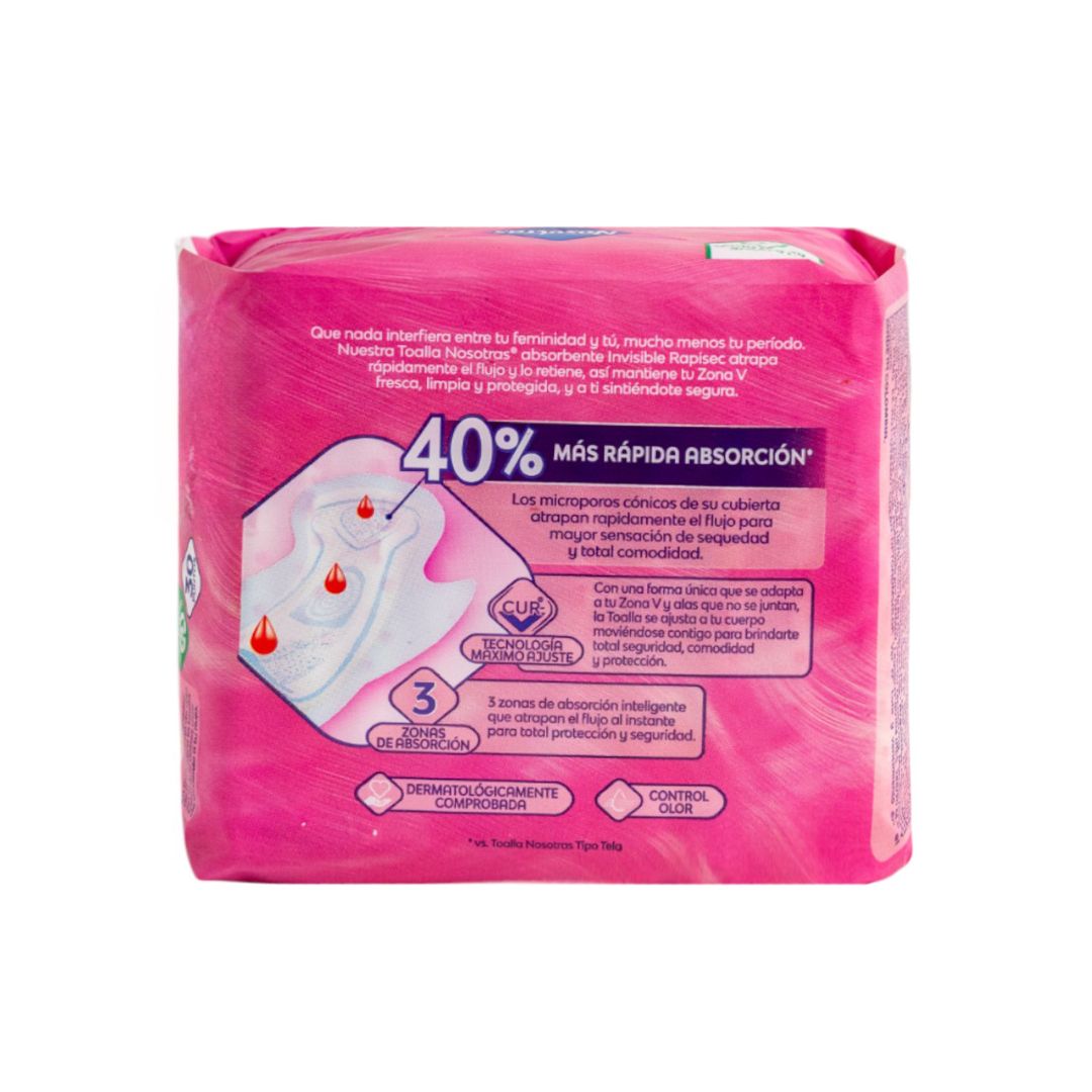 Toallas Sanitarias Nosotras Invisible Rapigel - 10 Unidades - 898996