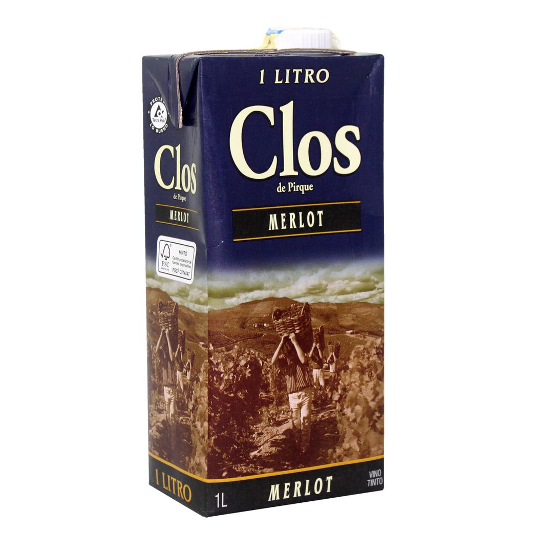 Vino Tinto Clos de Pirque Merlot- Cartón 1L - 901182