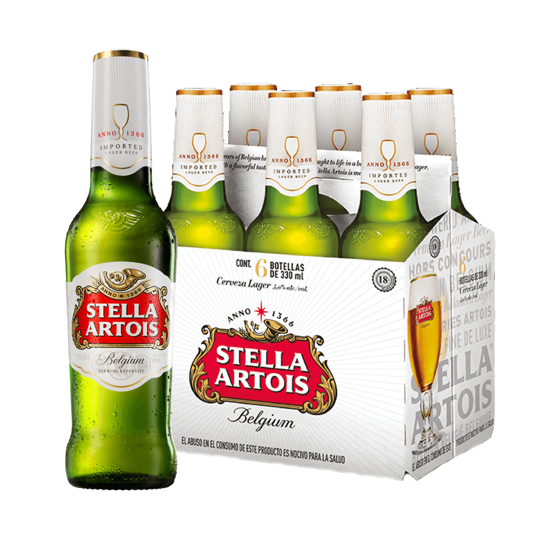 Stella Artois Cerveza Botella 6pack 330ml - 901096