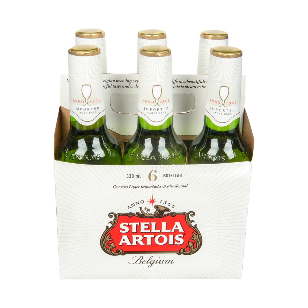 Stella Artois Cerveza Botella 6pack 330ml - 901096