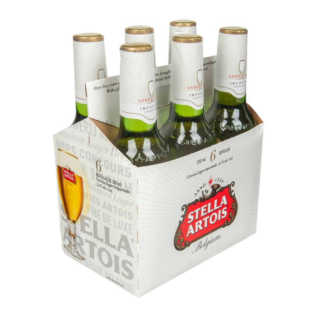 Stella Artois Cerveza Botella 6pack 330ml - 901096