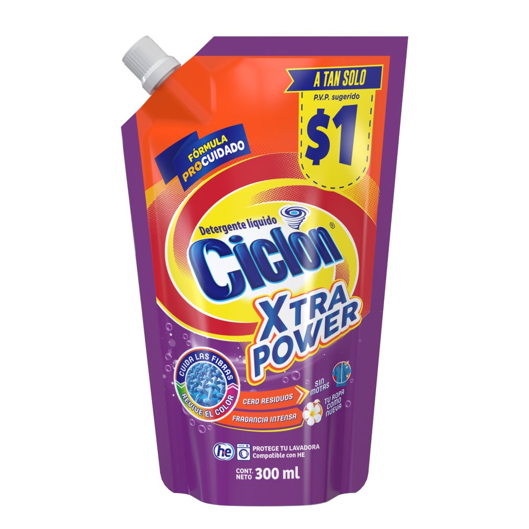 Detergente Líquido Ciclón Xtra Power Doypack 300 ml - 921581