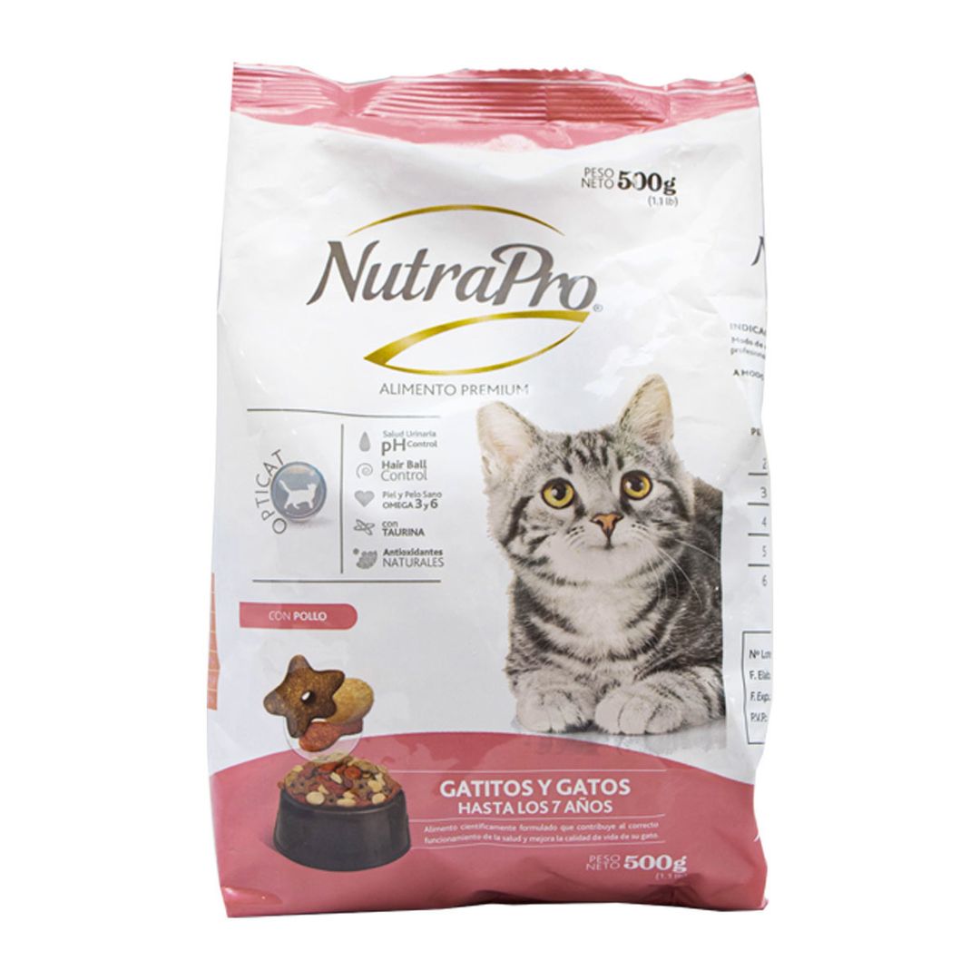 Alimento para Gato NutraPro Gatos y Gatitos Pollo 500g - 904179