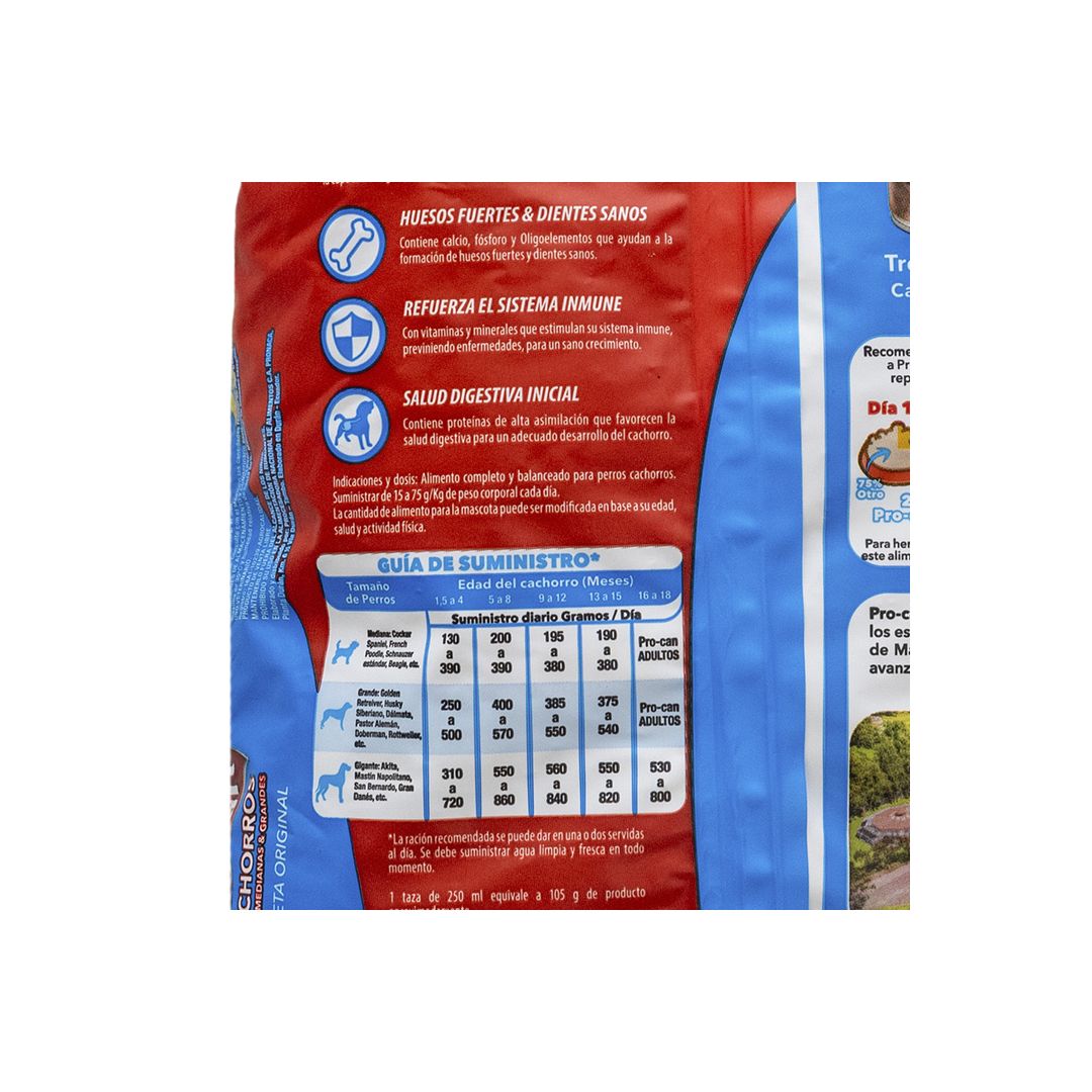 Alimento para Perro Pro-can Cachorro Razas Medianas y Grandes Original ...