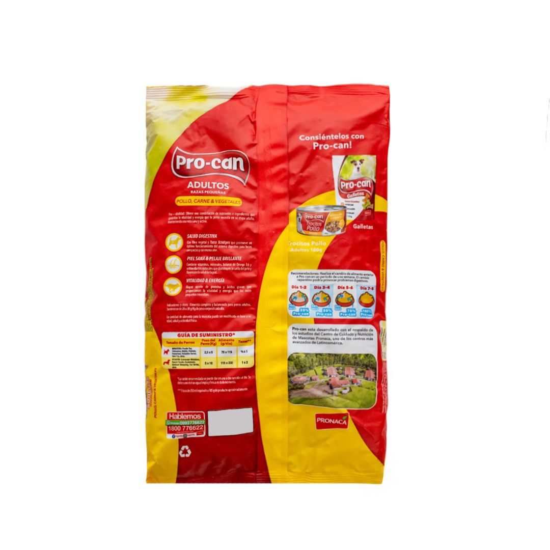 Alimento para Perro Pro-can Adulto Razas Pequeñas Pollo, Carnes y ...