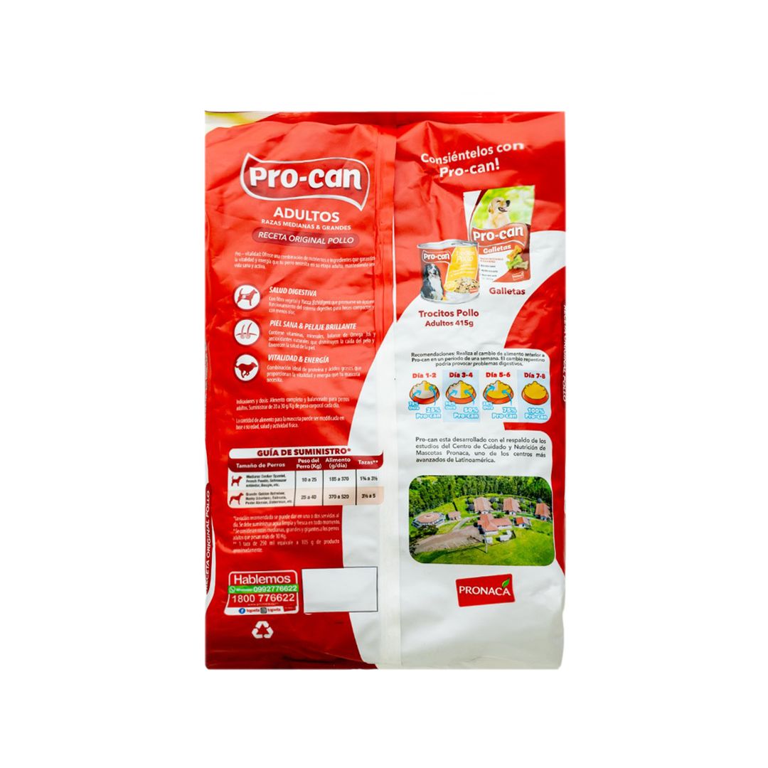 Alimento para Perro Pro-can Adulto Razas Medianas y Grandes Original ...