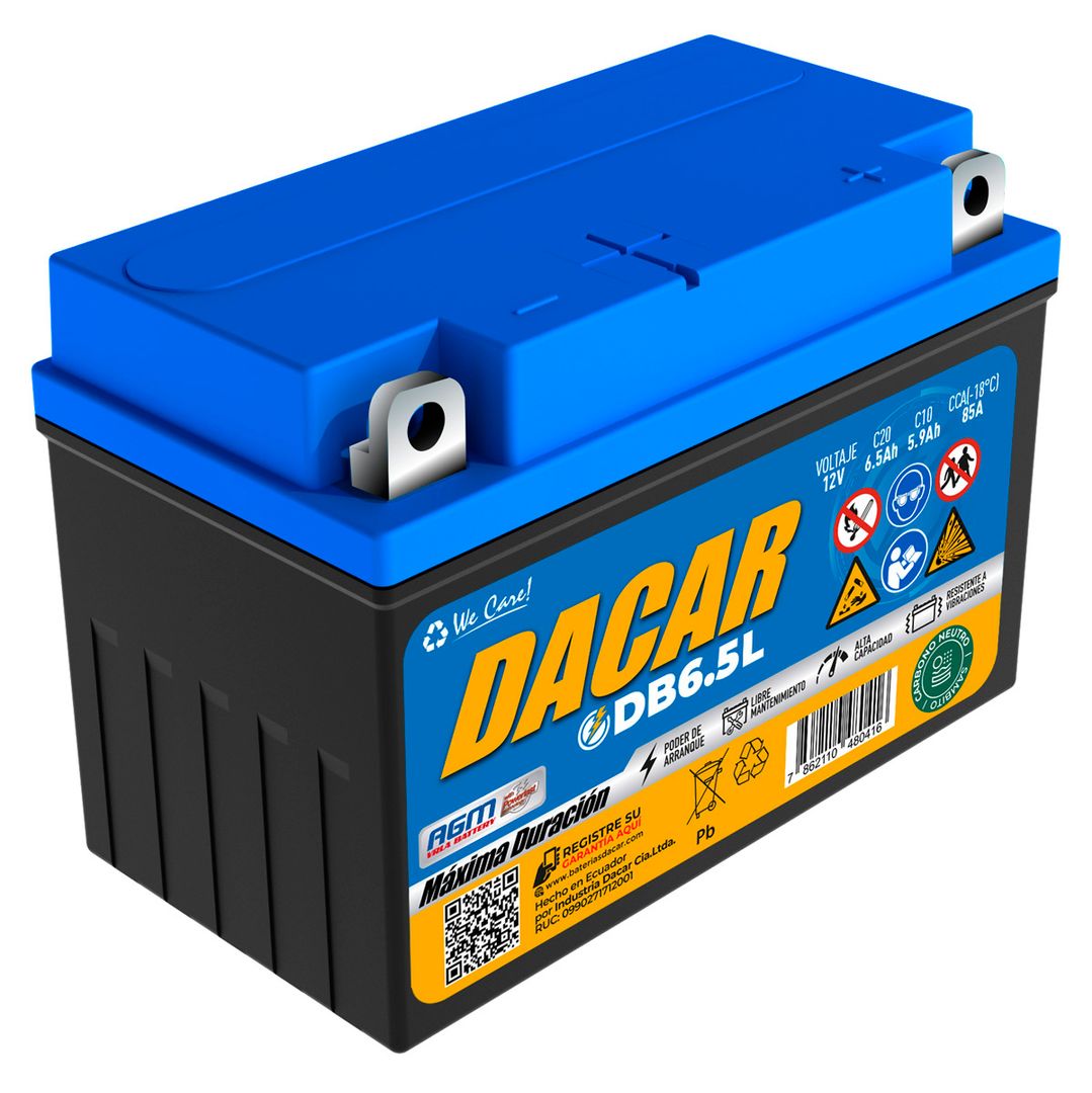 Batería Dacar para Moto DB6.5L 12V-6A - 904519