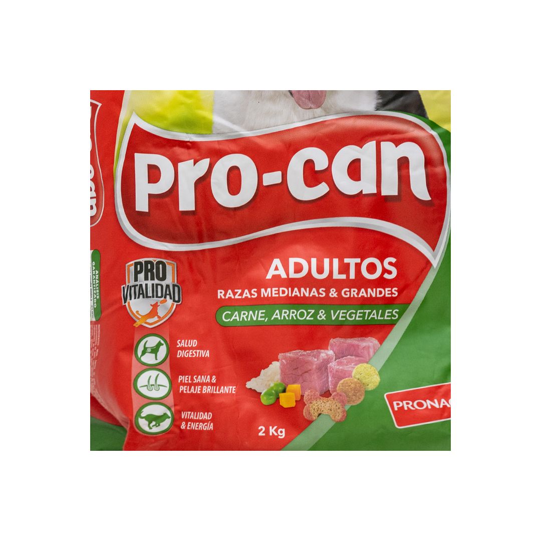 Alimento para Perro Pro-can Adulto Razas Medianas y Grandes Carne Arroz ...