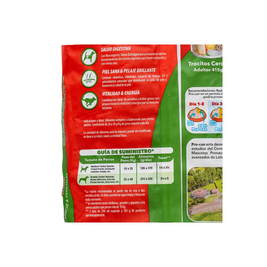 Alimento para Perro Pro-can Adulto Razas Medianas y Grandes Carne Arroz ...