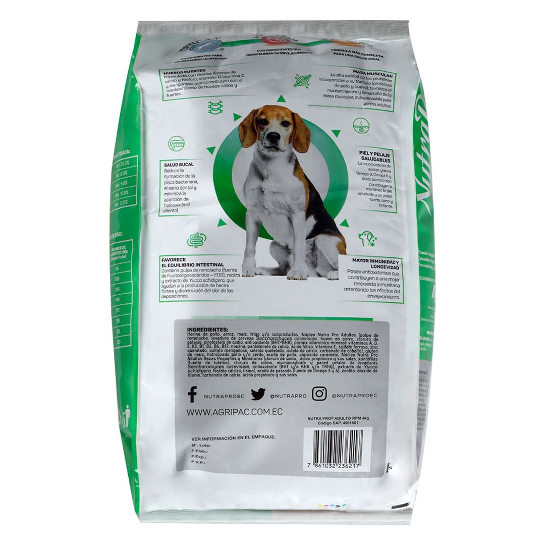 Alimento para Perro NutraPro Adulto Razas Pequeñas y Mini 4kg - 905777