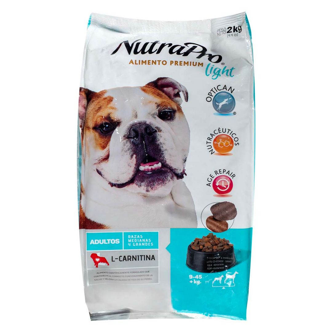 Alimento para Perro NutraPro Adulto Razas Medianas y Grandes Light 2kg ...