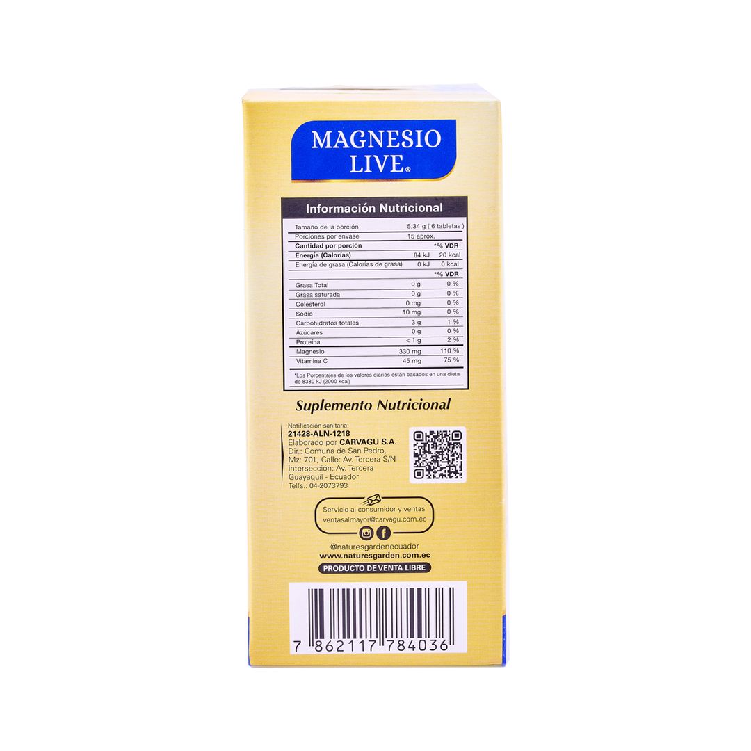 Magnesio Live Nature’s Garden - 90 Tabletas - 914151