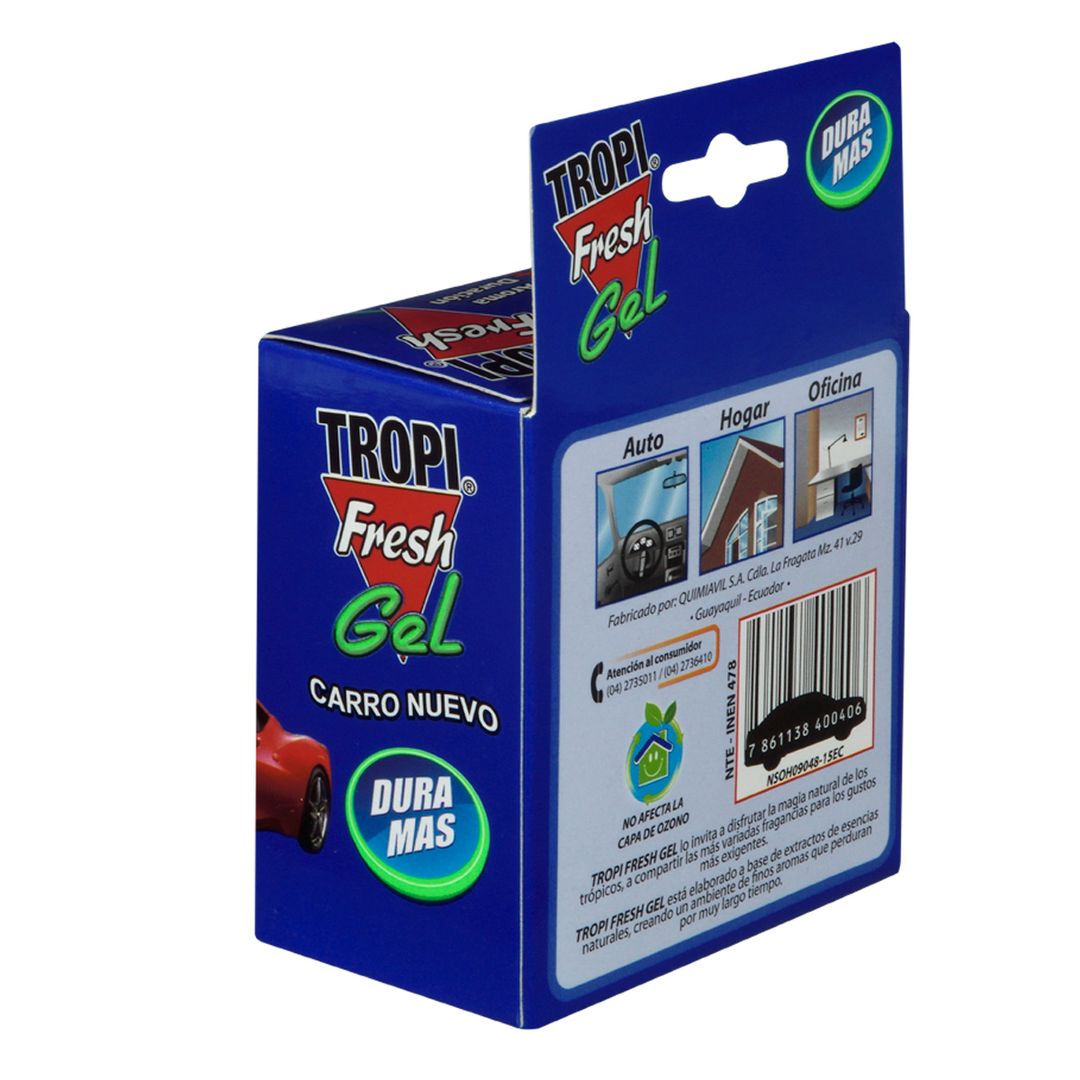 Ambientador Tropi Fresh para Auto en Gel Carro Nuevo 120g - 907552
