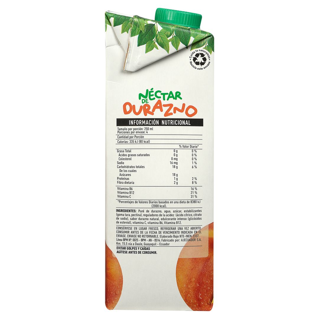 Jugo Pulp Néctar Durazno 1L - 908740