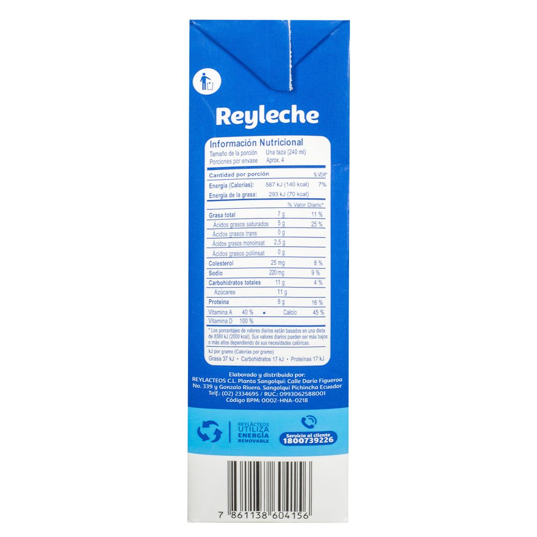 Leche Entera Reyleche Cartón 1L - 908754