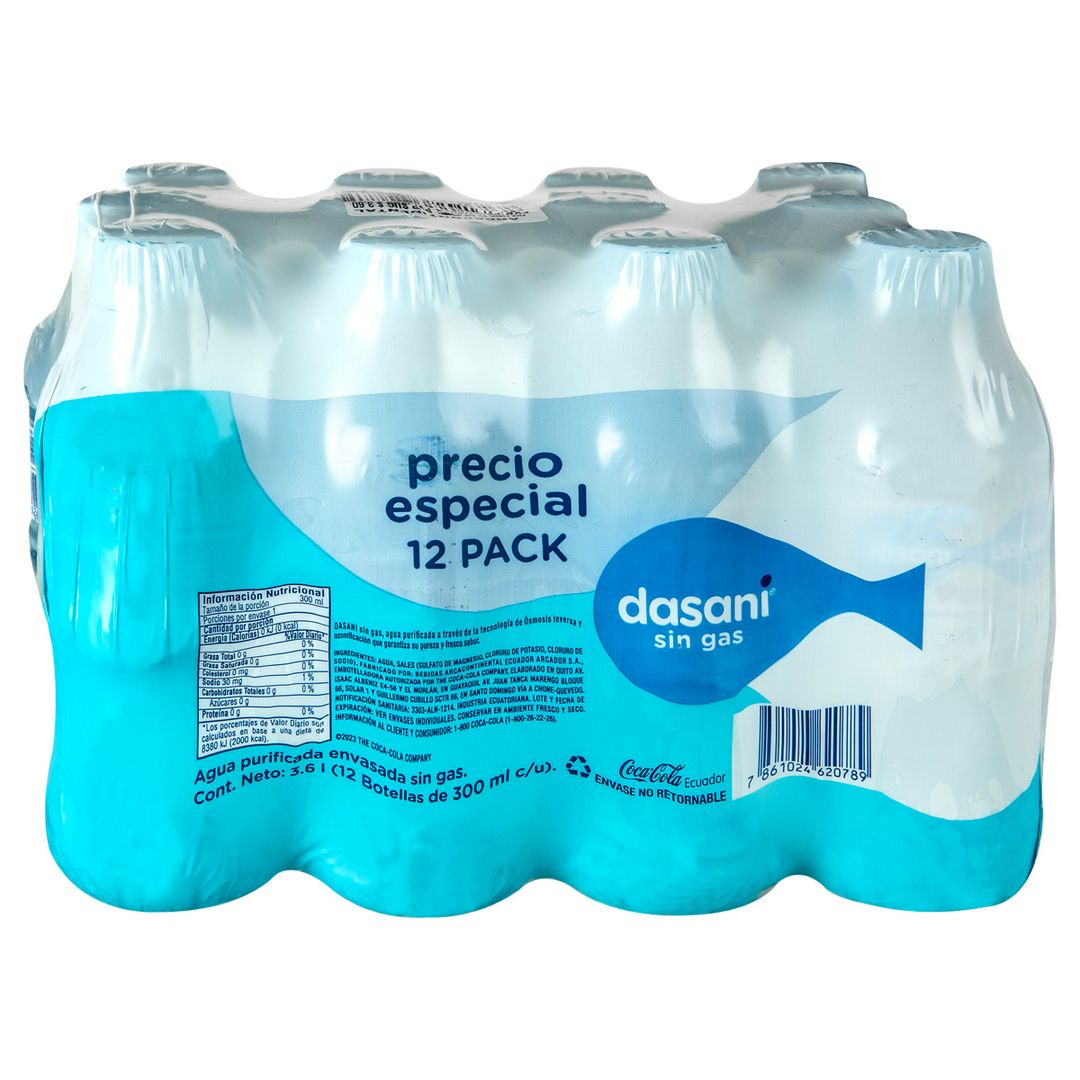 Pack 12 Uds Agua Dasani Sin Gas 300ml - 908834