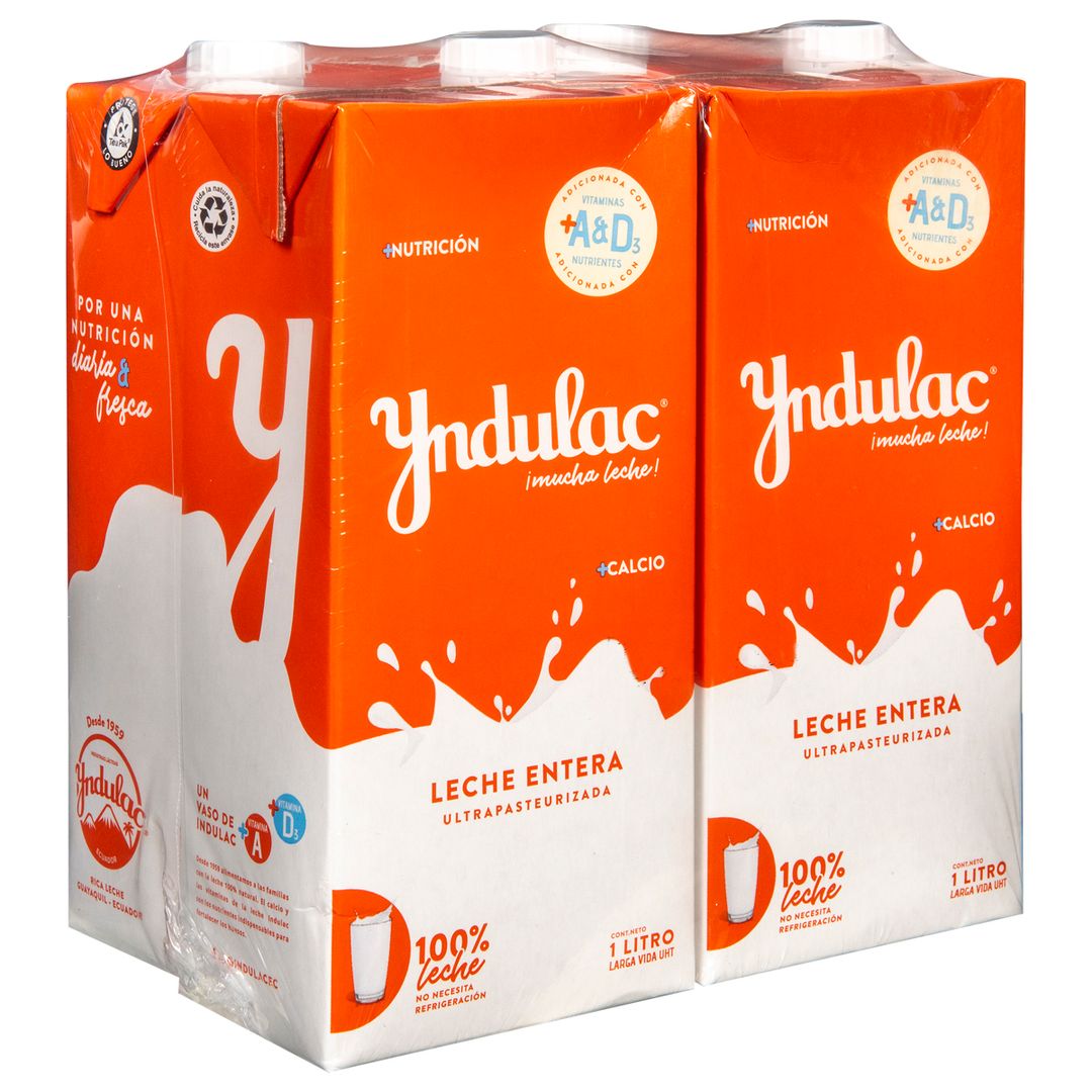 Pack 4 Uds Leche Indulac Entera 1L - 908844