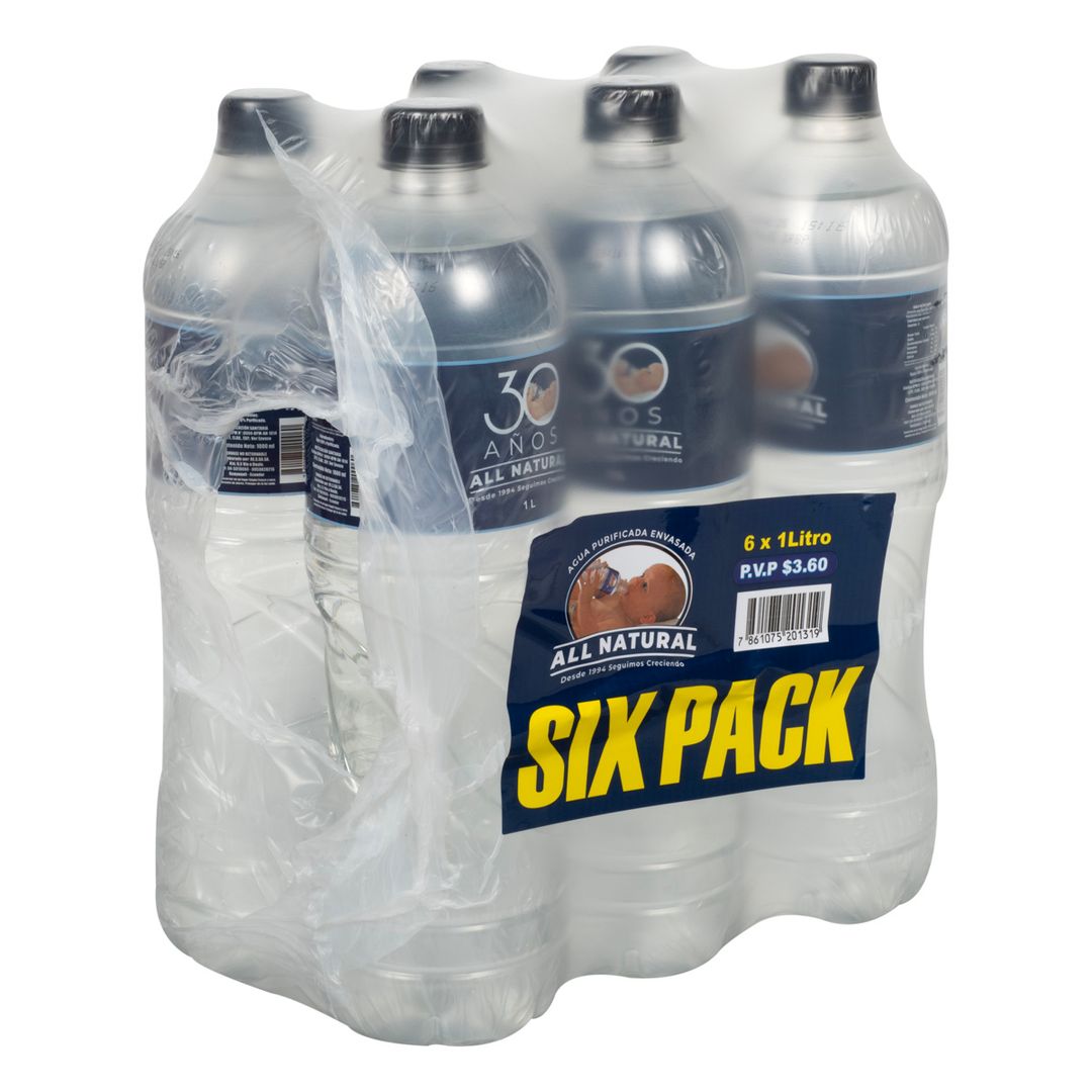 Pack 6 Uds Agua All Natural 1 L - 908972