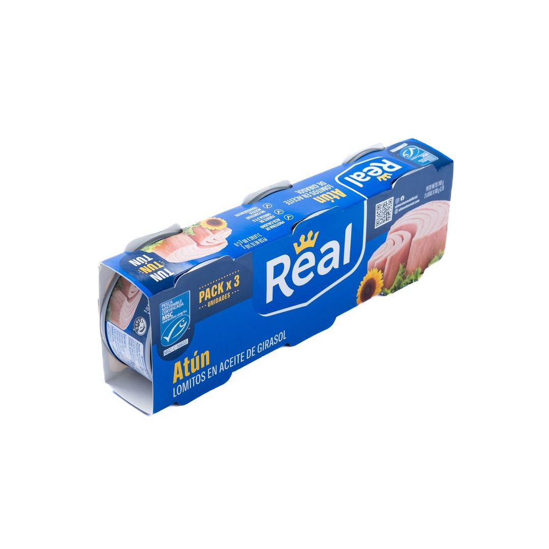 Pack 3 Uds Atún Real Lomitos en Aceite de Girasol 80 g - 909316