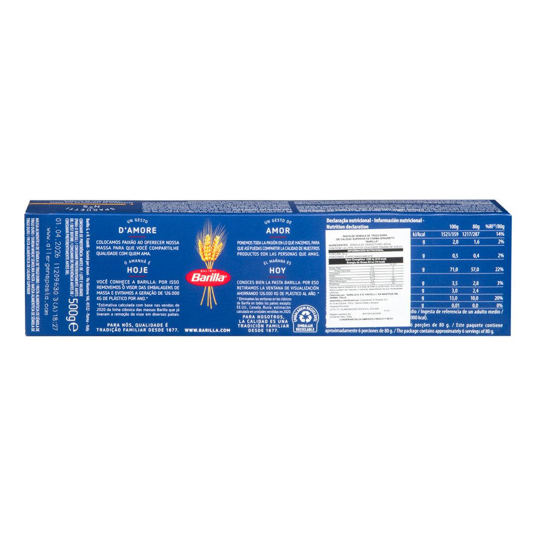 Pasta Spaghetti N°5 Barilla 500g - 909568