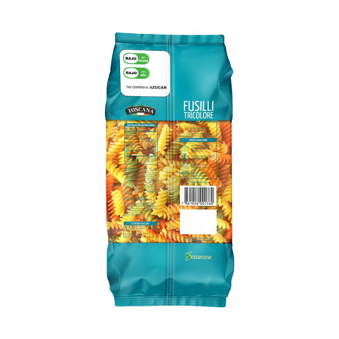 Fideo Fusilli Tricolore Toscana 400 g - 909752