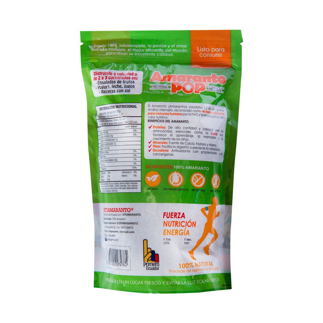 Amaranto Pop Intiamaranto Sin Gluten 100g - 909793