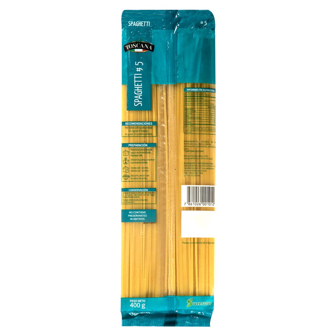 Fideo Spaghetti N°5 Toscana 400g - 910365
