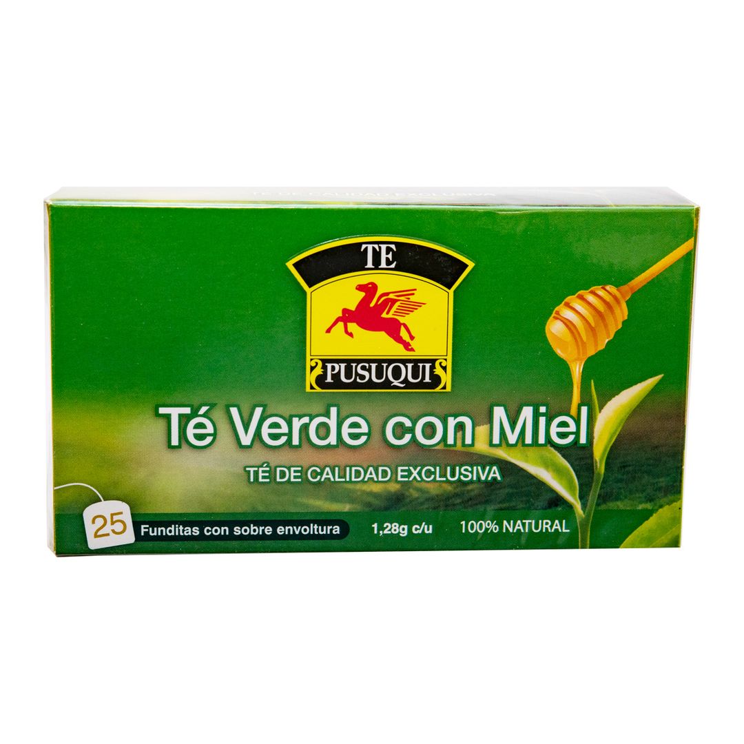 Pack 25 Uds Té Verde con Miel Pusuqui 32g - 910637