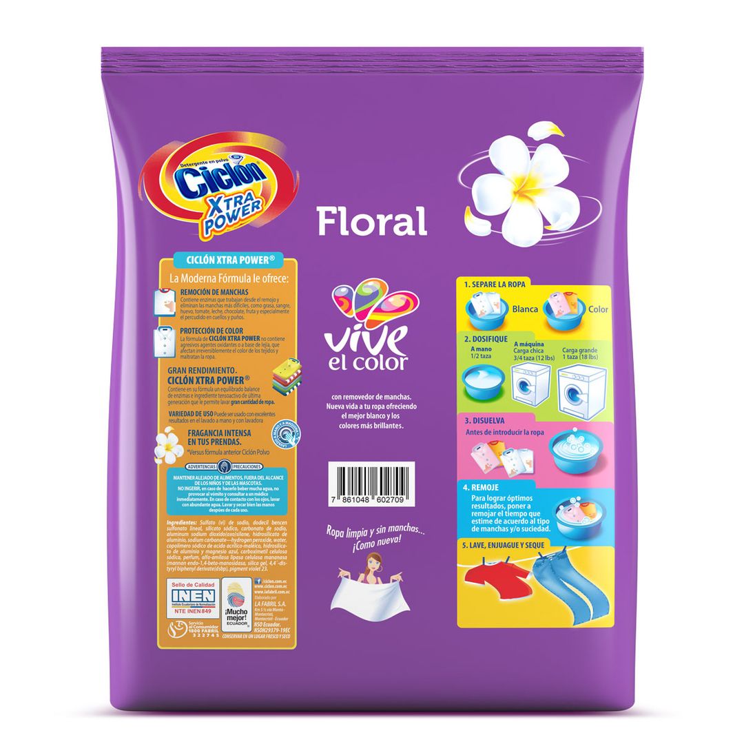 Detergente en Polvo Ciclón Xtra Power Floral 3 kg - 910706