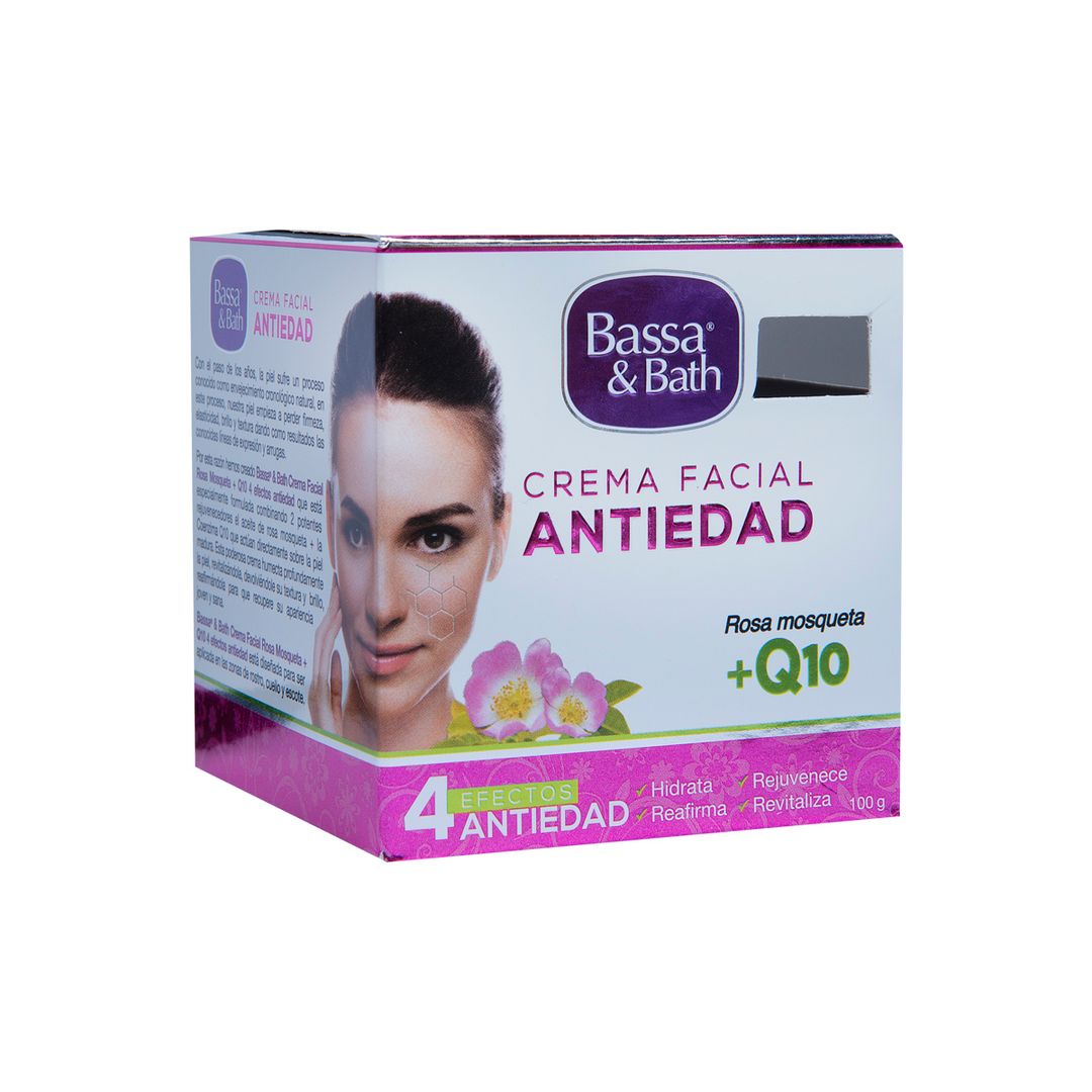 Crema Facial Bassa & Bath Antiedad Rosa Mosqueta Q10 - 912583