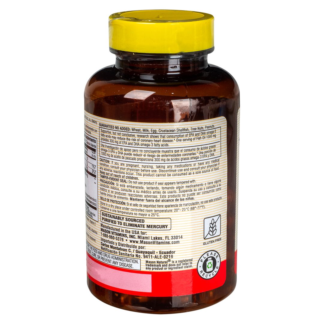 Omega-3 1000 MG Mason Natural - 60 Cápsulas - 914088