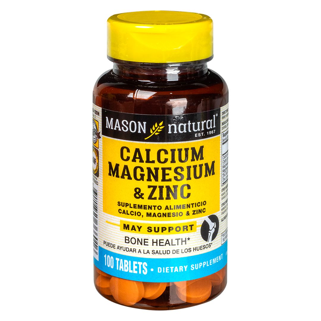 Calcium Magnesium & Zinc Mason Natural - 100 Tabletas - 914130