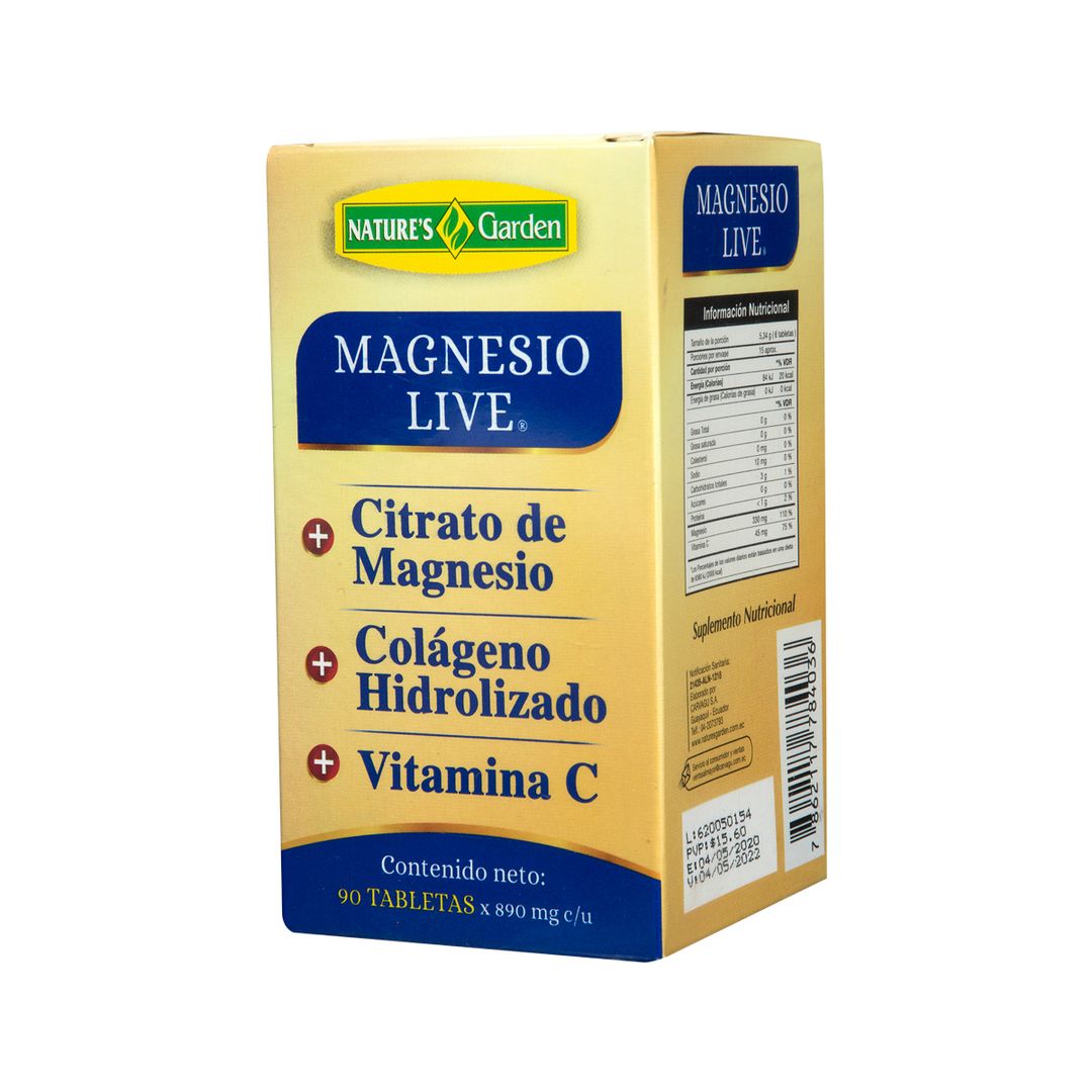 Magnesio Live Nature’s Garden - 90 Tabletas - 914151