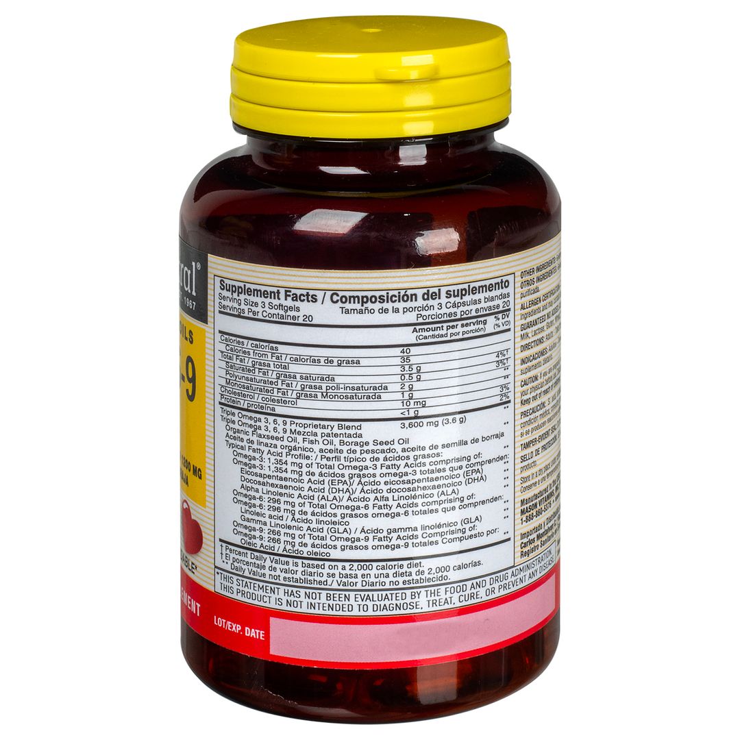 Omega -3-6-9 1200 MG Mason Natural - 60 Cápsulas - 914168
