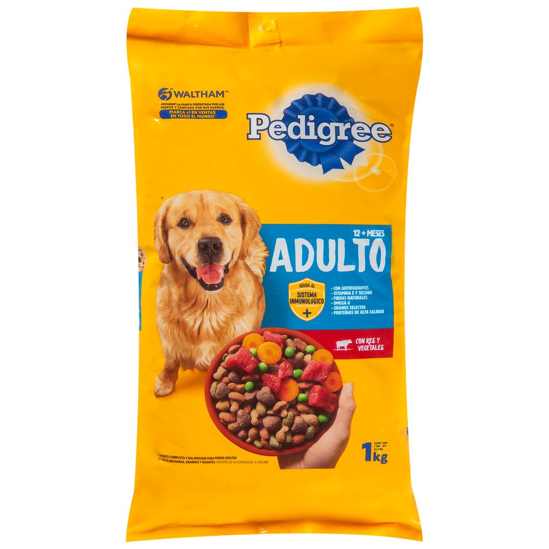 Alimento para Perro Pedigree Adulto con Res y Vegetales 1kg - 915152