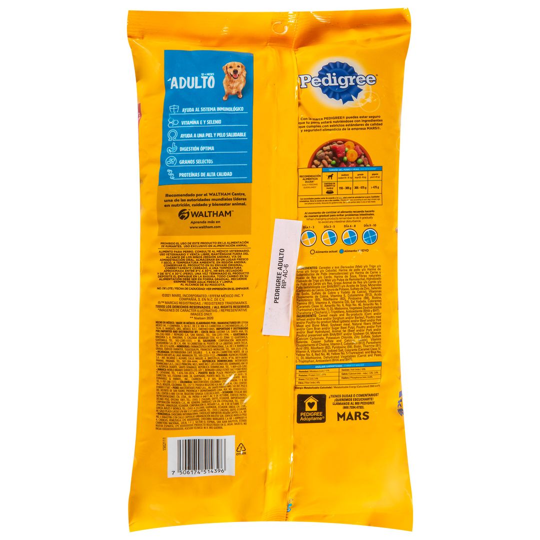 Alimento para Perro Pedigree Adulto con Res y Vegetales 1kg - 915152