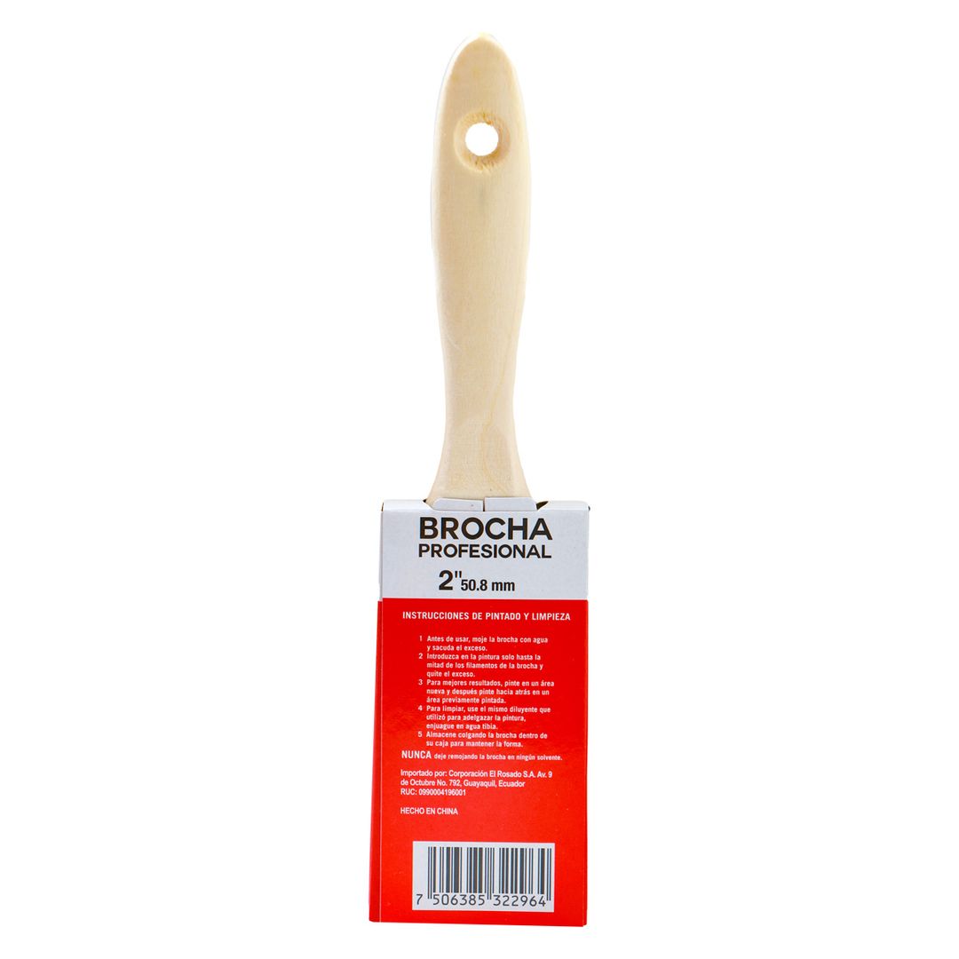 Brocha Ferrisariato Profesional con Mango de Madera 2” - 915990