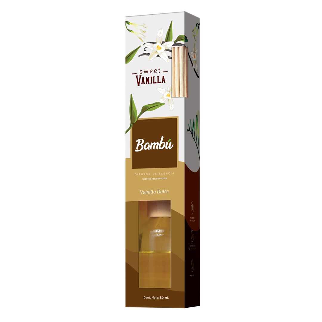 Difusor de Esencia Tips Bambú Vainilla Dulce 80ml - 916179
