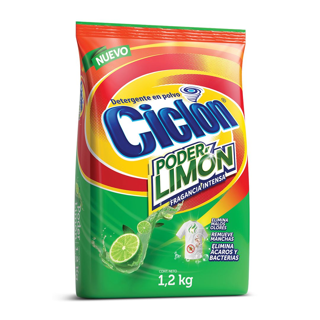Detergente en Polvo Ciclón Poder Limón 1.2 kg - 917002