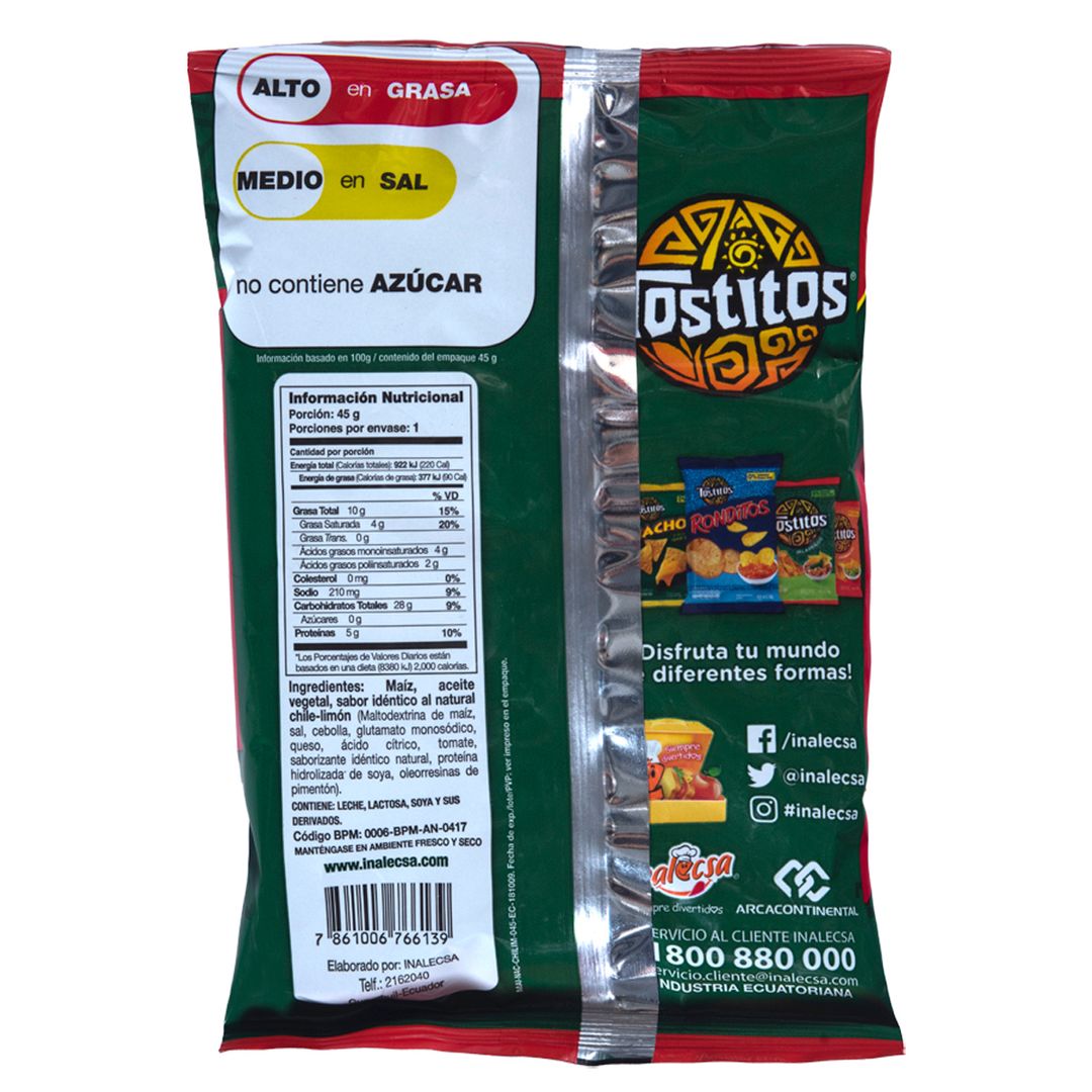 Nachos Inalecsa Chile Limón 45g - 916566