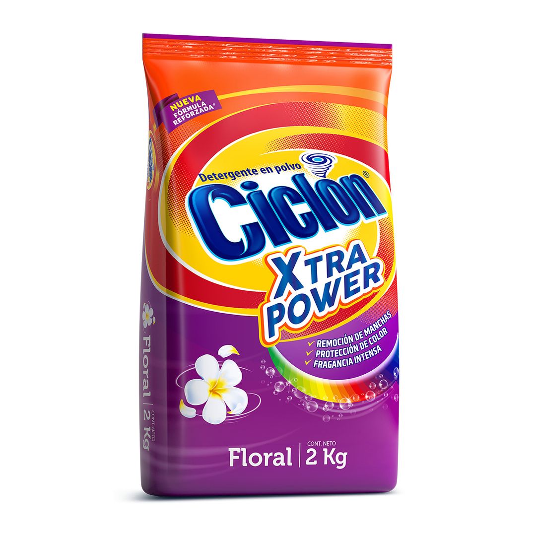 Detergente en Polvo Ciclón Xtra Power Floral 2 kg - 920971