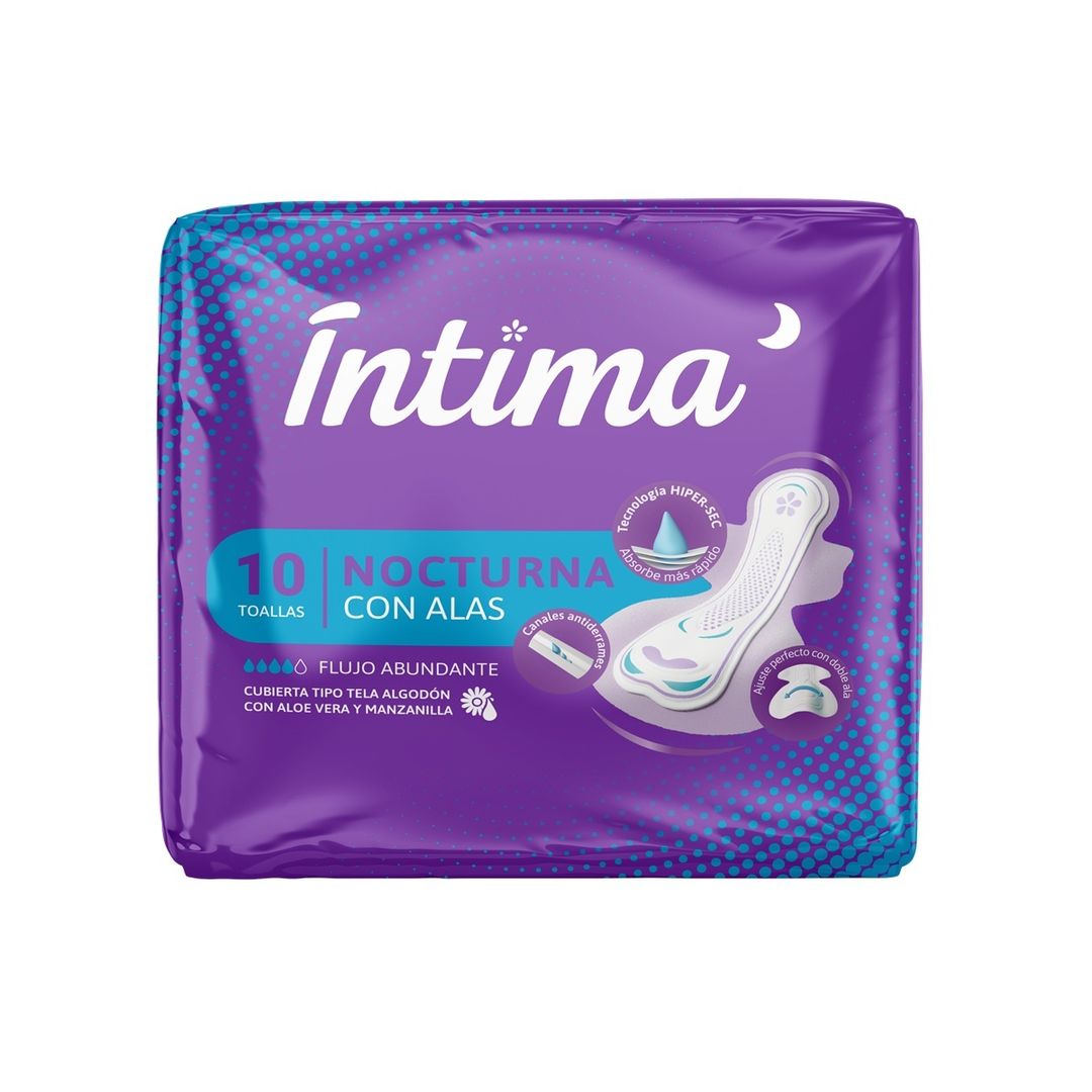 Toallas Sanitarias Intima Nocturna con Alas - 10 Unidades - 920883